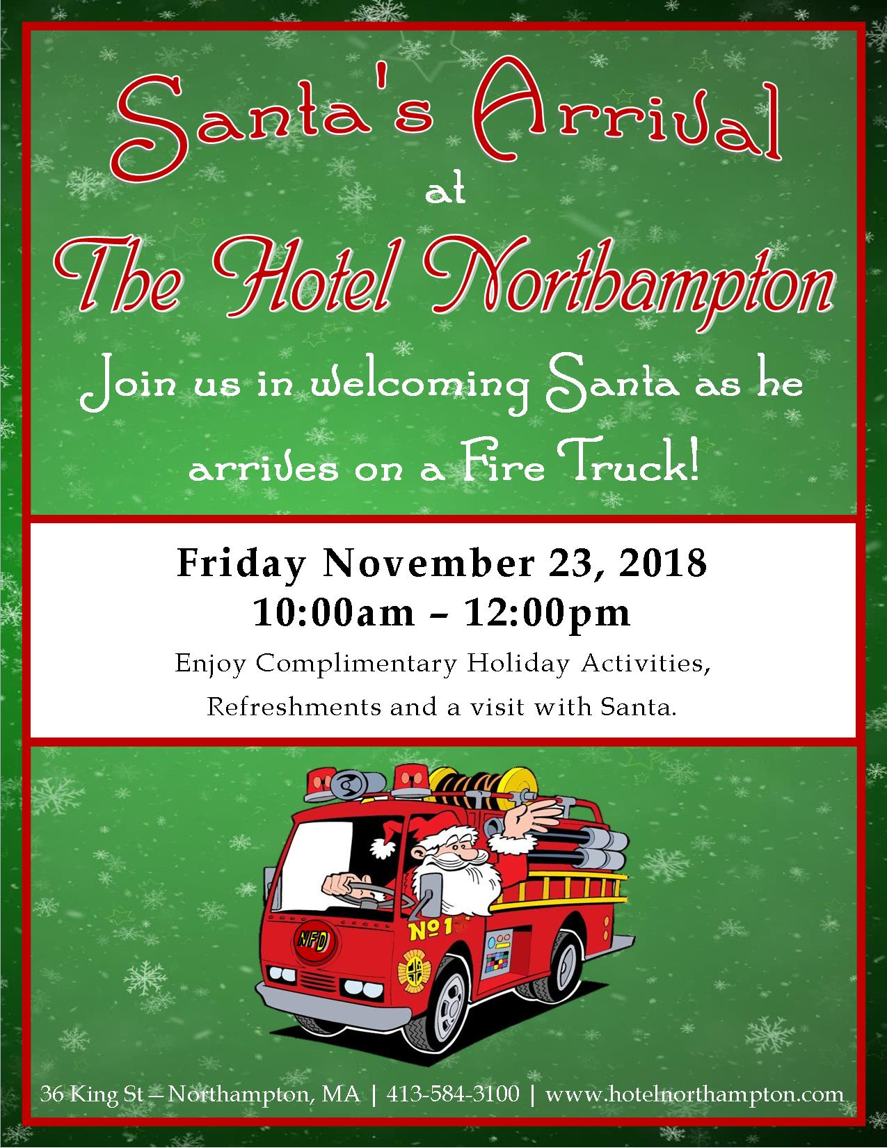 Santa's Arrival Flyer - Hotel Northampton